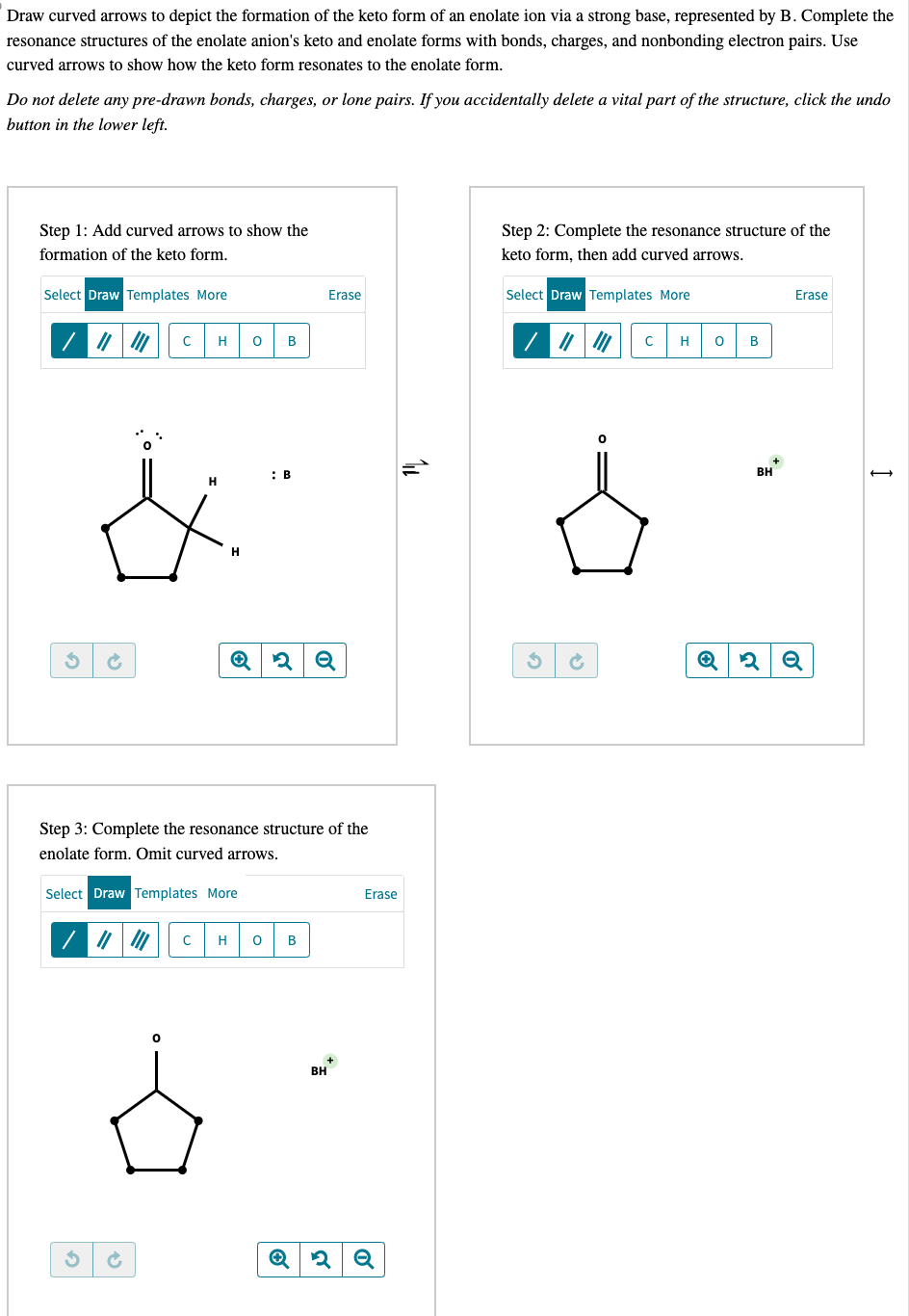 Solved Step 3: Complete the resonance structure of the | Chegg.com