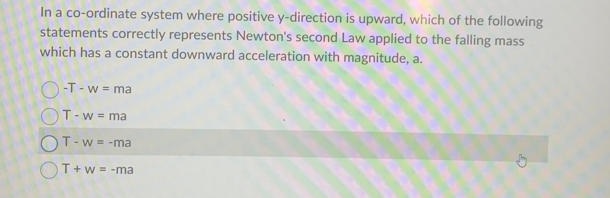 Solved In a co-ordinate system where positive y-direction is | Chegg.com