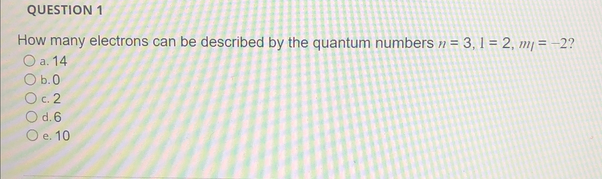 Solved QUESTION 1How many electrons can be described by the | Chegg.com