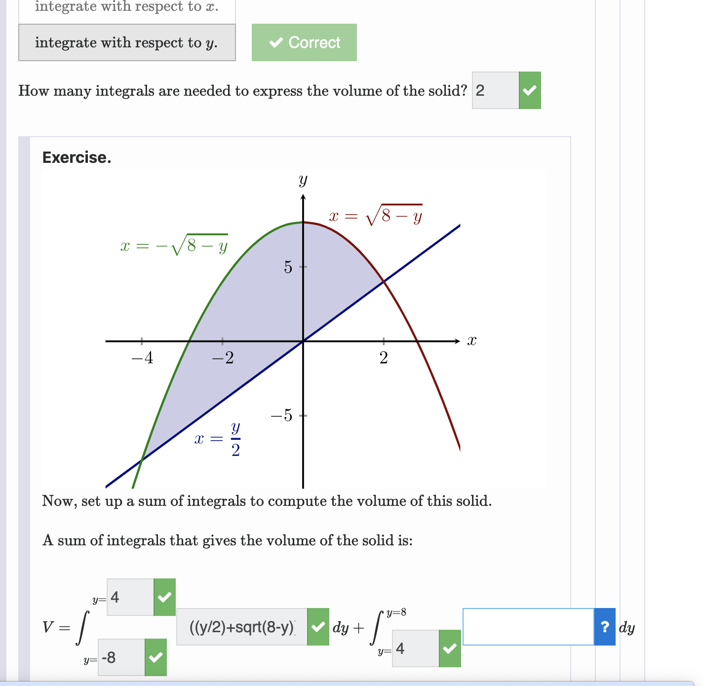 Now, set up a sum of integrals to compute the volume | Chegg.com