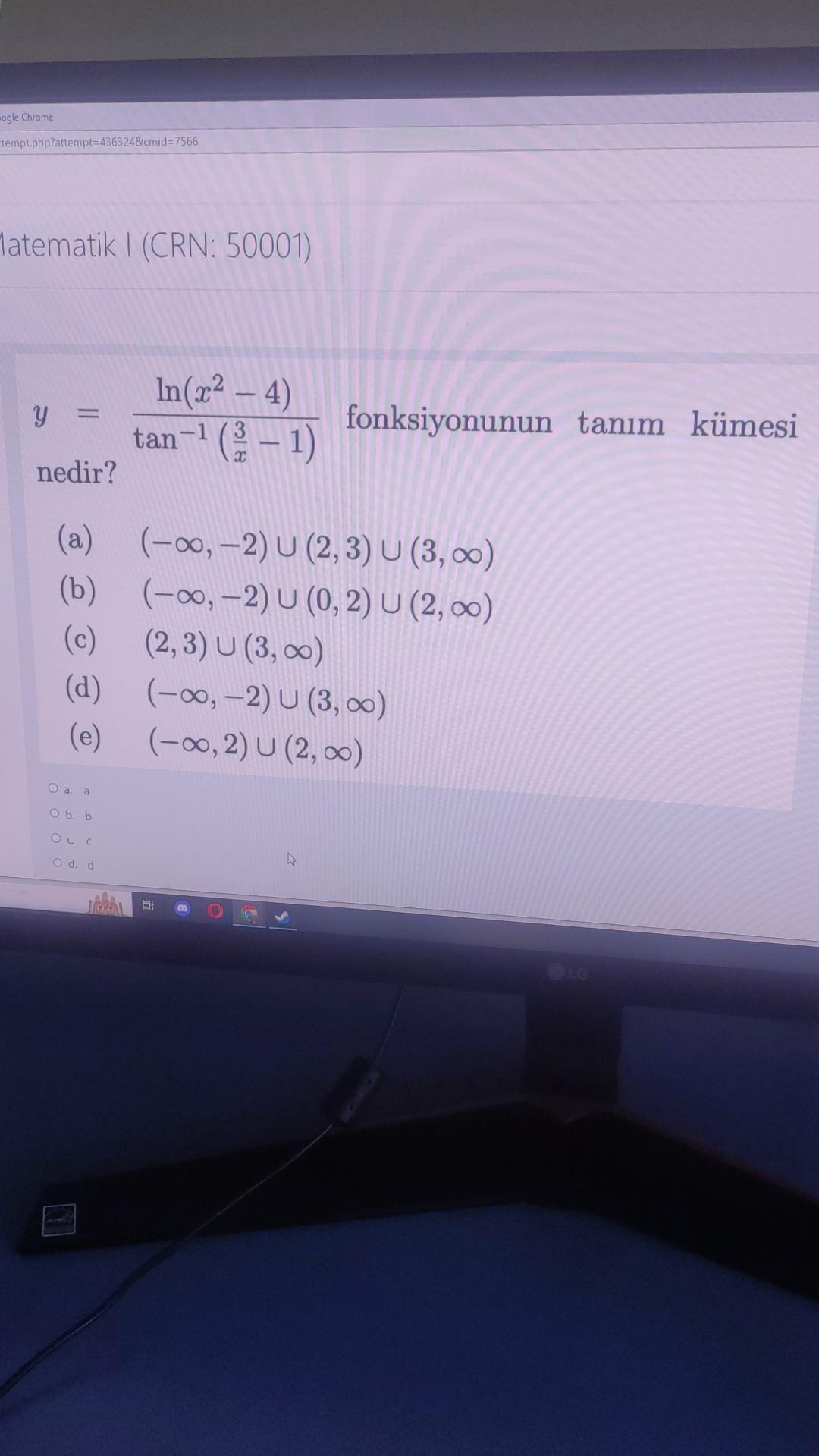 Solved y=tan−1(x3−1)ln(x2−4) fonksiyonunun tanım kümesi | Chegg.com
