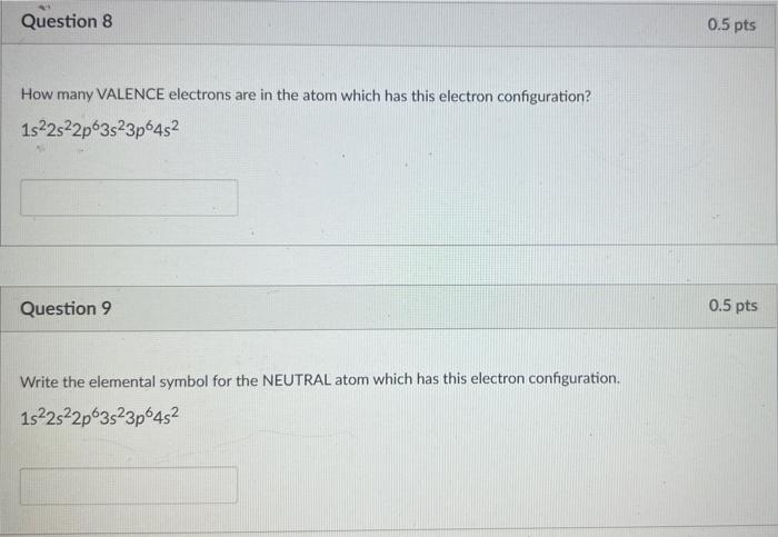 Solved How many VALENCE electrons are in this electron | Chegg.com