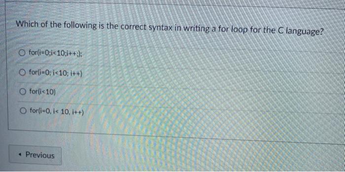 Solved Which of the following is the correct syntax in | Chegg.com