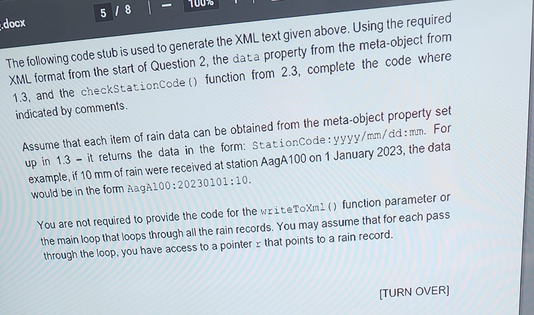 Solved The following code stub is used to generate the XML | Chegg.com
