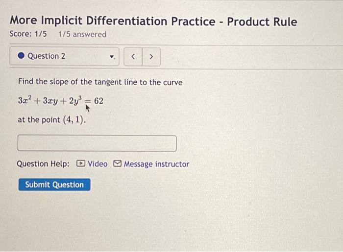 Solved More Implicit Differentiation Practice - Product Rule | Chegg.com