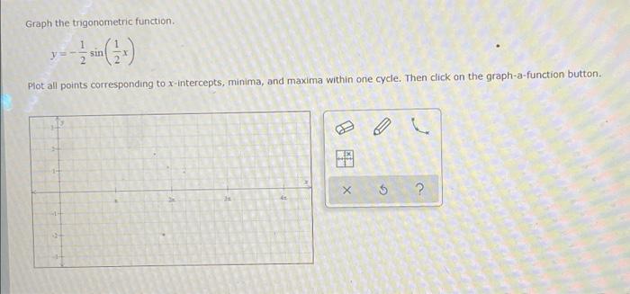 Solved Graph the trigonometric function. sin (-) Plot all | Chegg.com