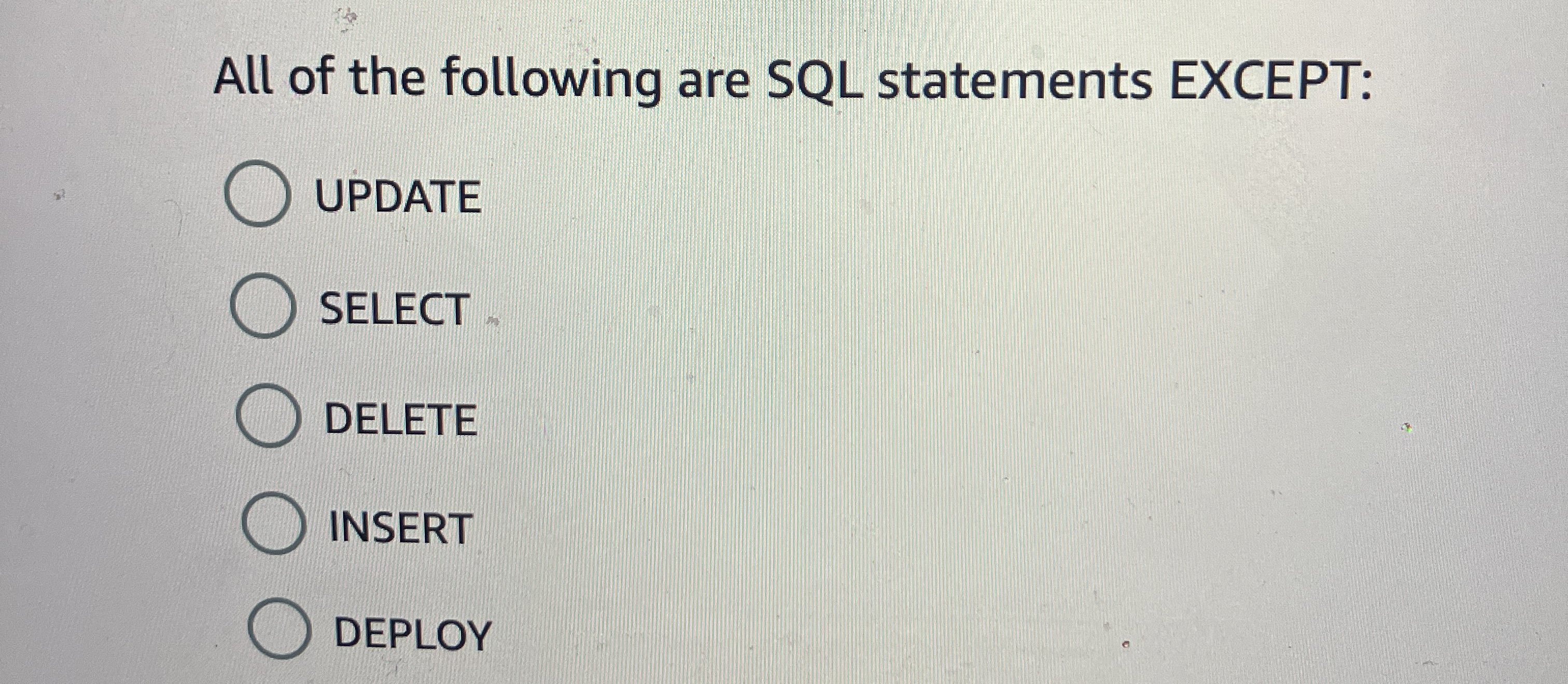 Solved All of the following are SQL statements | Chegg.com
