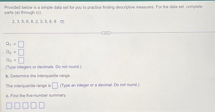 Solved Provided below is a simple data set for you to | Chegg.com
