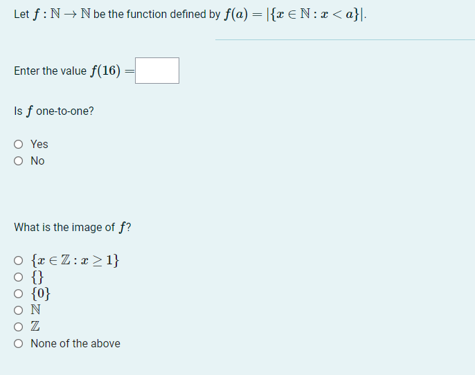 Solved Let f:N→N be the function defined by f(a)=|{x in N:x | Chegg.com Solved Let f:N→N be the function defined by f(a)=|{x in N:x | Chegg.com
