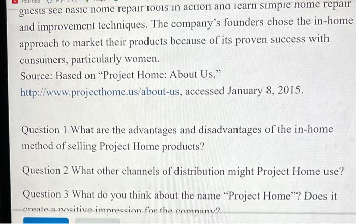 Solved Project Home (formerly Tomboy Tools) provides tools | Chegg.com