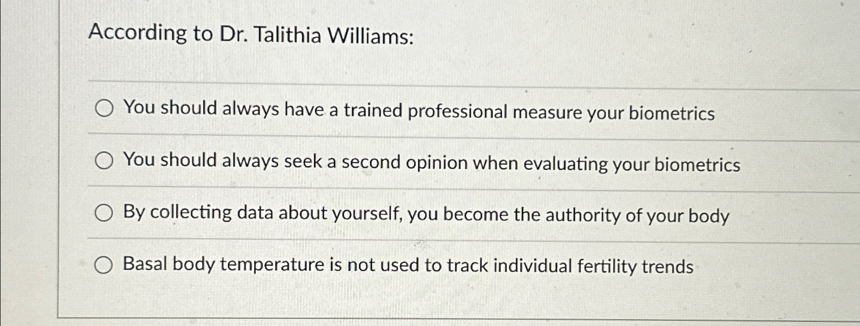 Solved According to Dr. ﻿Talithia Williams:You should always | Chegg.com