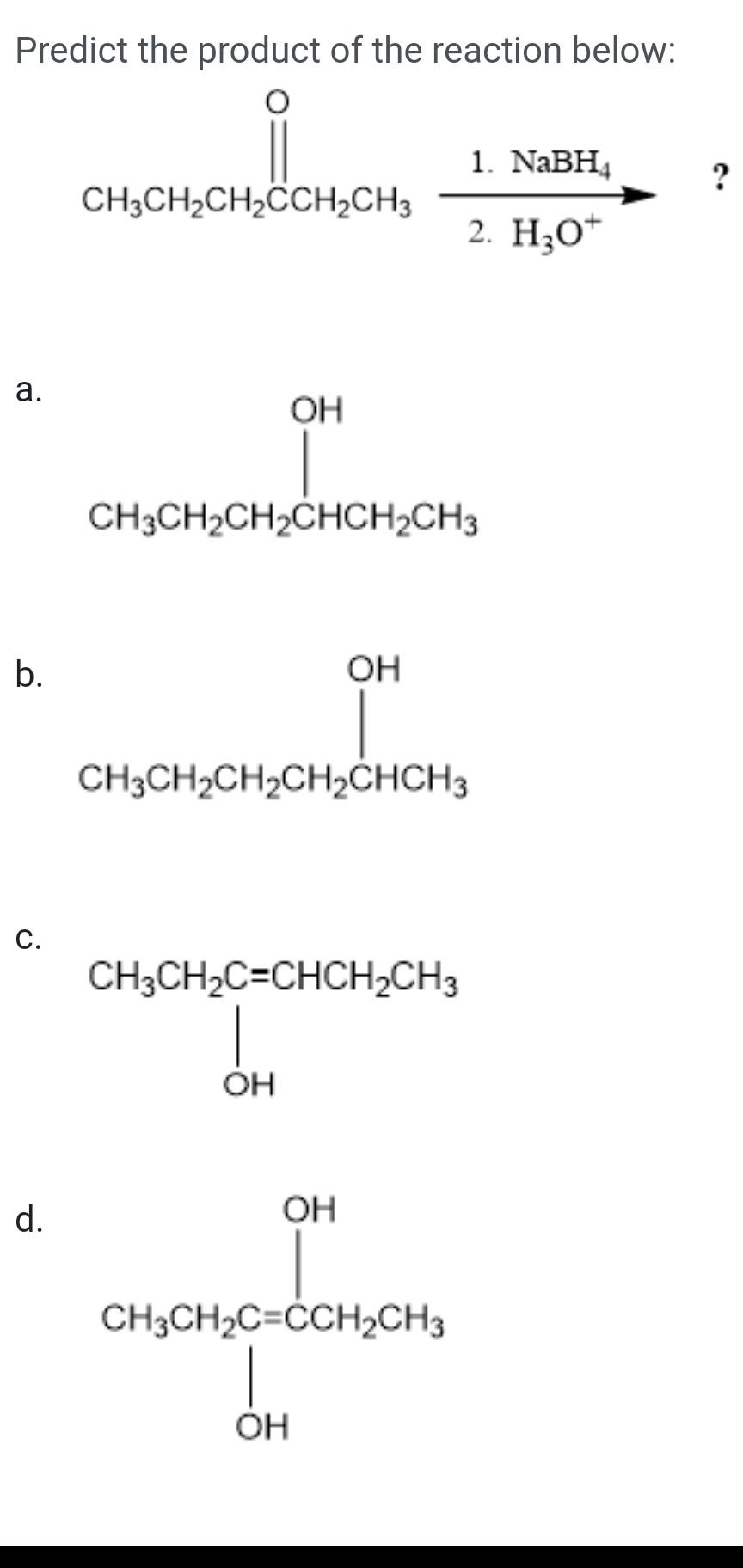 Solved Predict the product of the reaction below: \\( | Chegg.com
