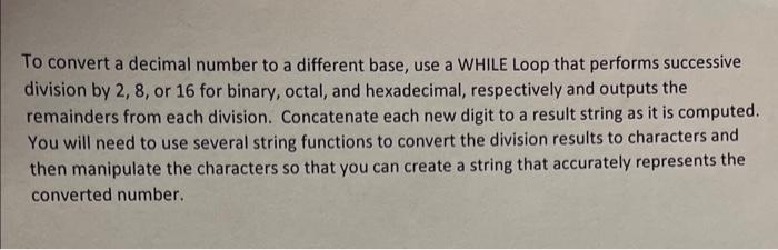 Solved 1. Construct a VI that performs number base | Chegg.com