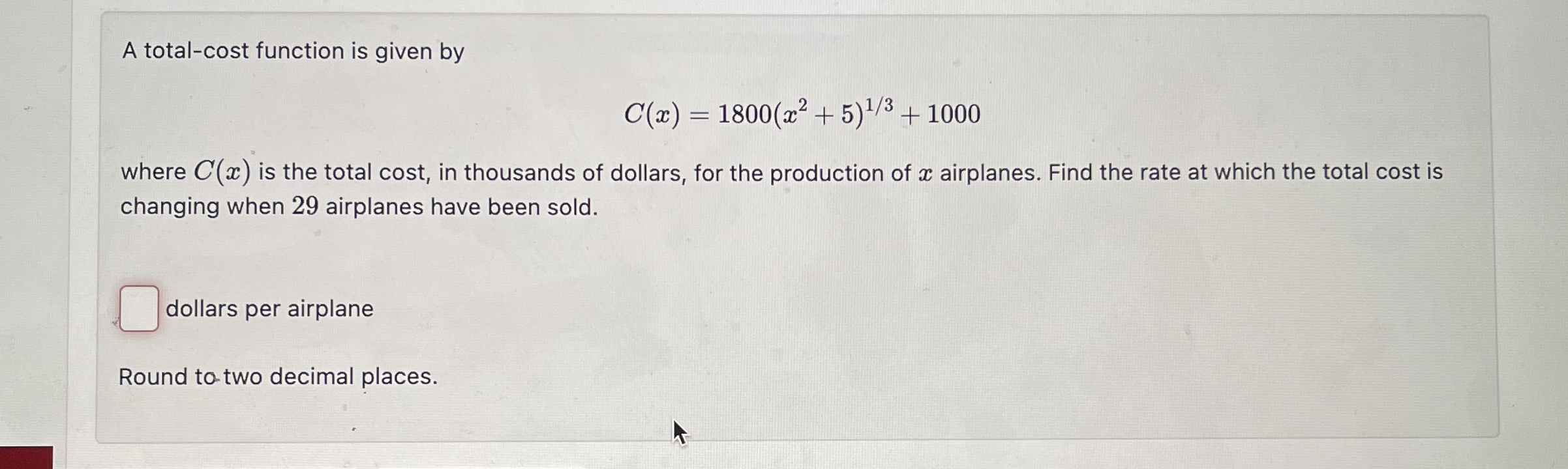 Solved A total-cost function is given | Chegg.com