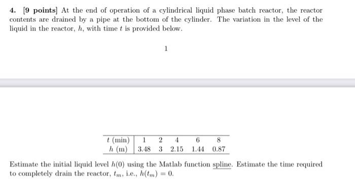 Solved 4. [9 points ] At the end of operation of a | Chegg.com