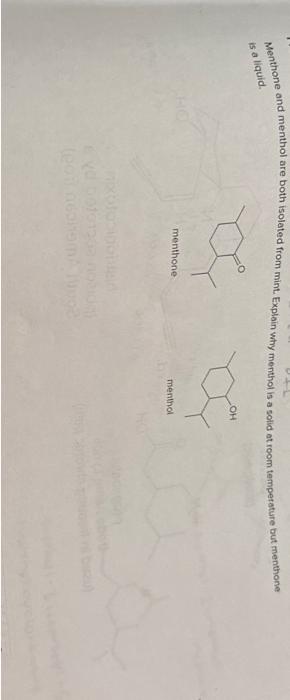 Solved Menthone and menthol are both isolated from mint. | Chegg.com