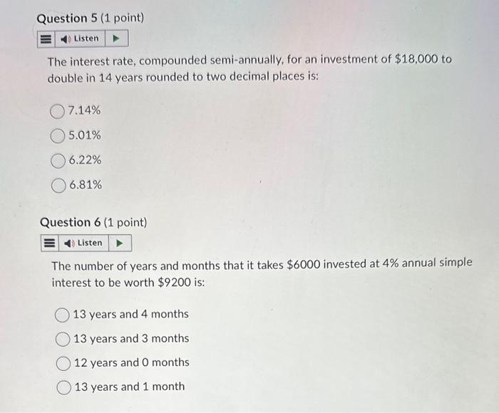 Solved The interest rate, compounded semi-annually, for an | Chegg.com