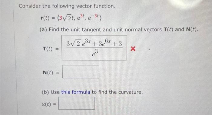Solved Consider the following vector function. | Chegg.com