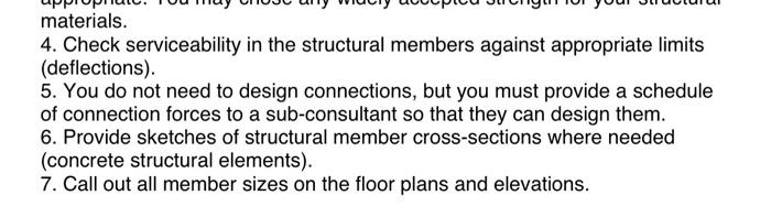 Solved materials. 4. Check serviceability in the structural | Chegg.com