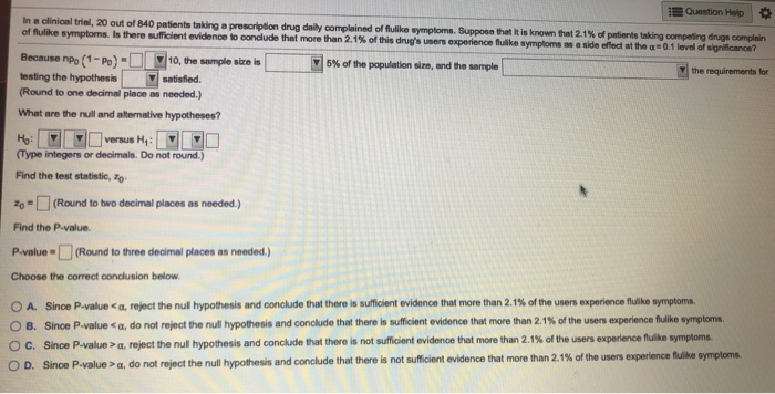 Solved EQuestion Help In a clinical trial, 20 out of 840 | Chegg.com Solved EQuestion Help In a clinical trial, 20 out of 840 | Chegg.com