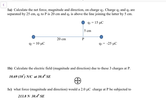Solved la) Calculate the net force, magnitude and direction, | Chegg.com