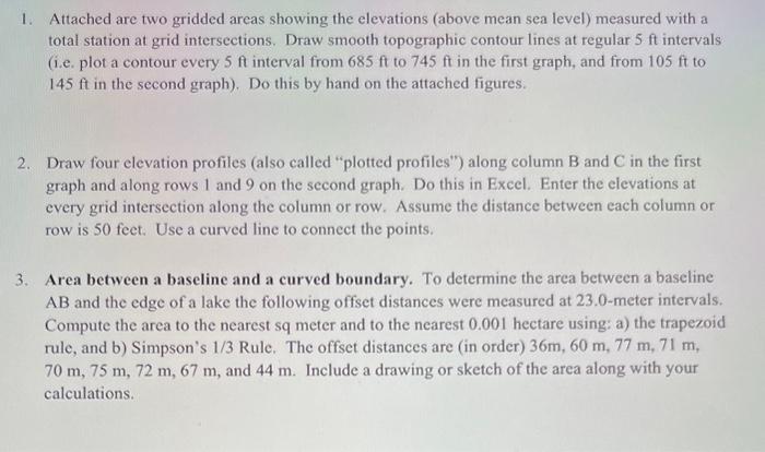 Solved 1. Attached are two gridded areas showing the | Chegg.com
