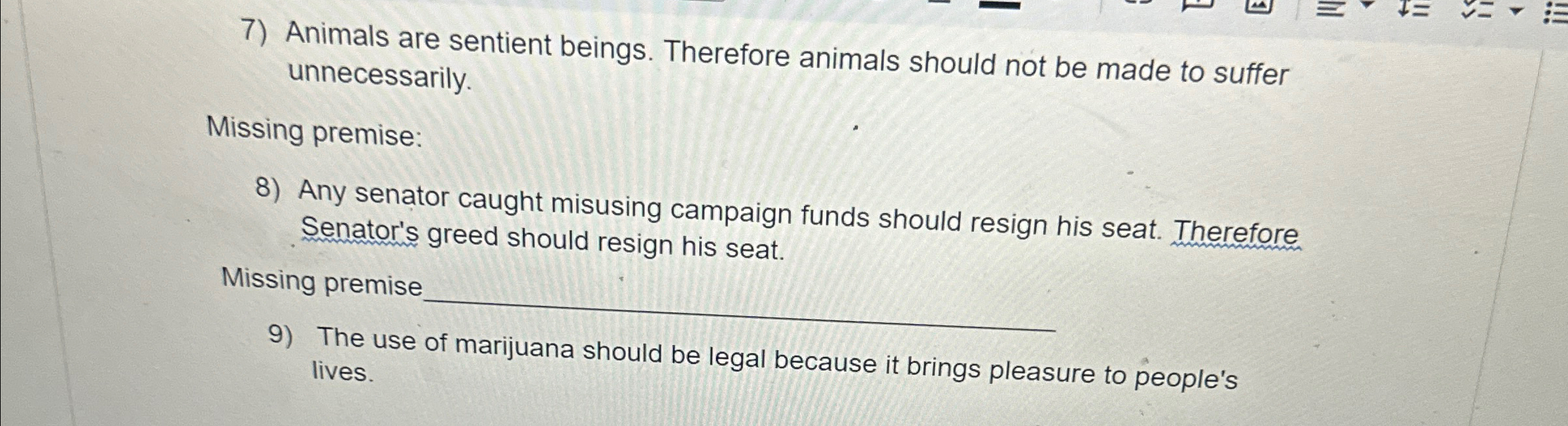 Solved Animals are sentient beings. Therefore animals should | Chegg.com