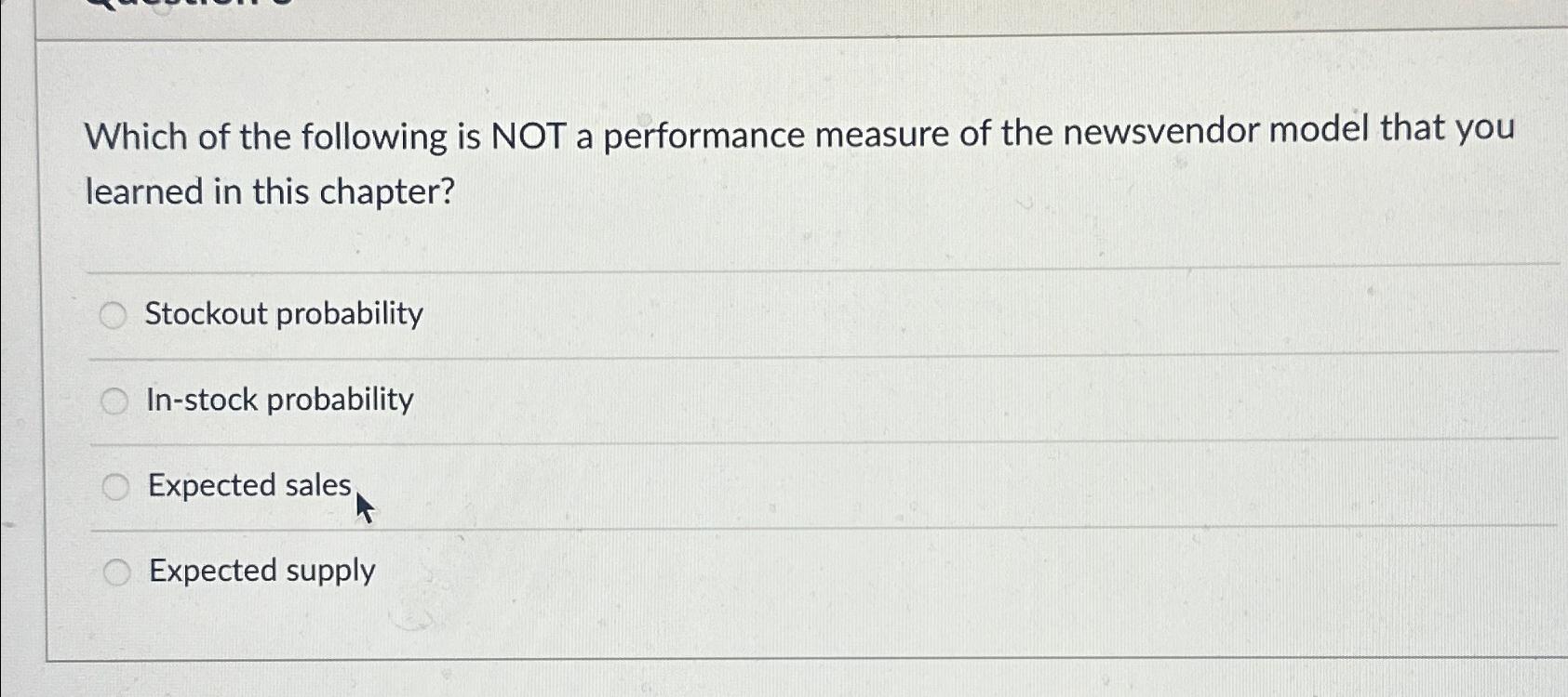 Solved Which of the following is NOT a performance measure | Chegg.com