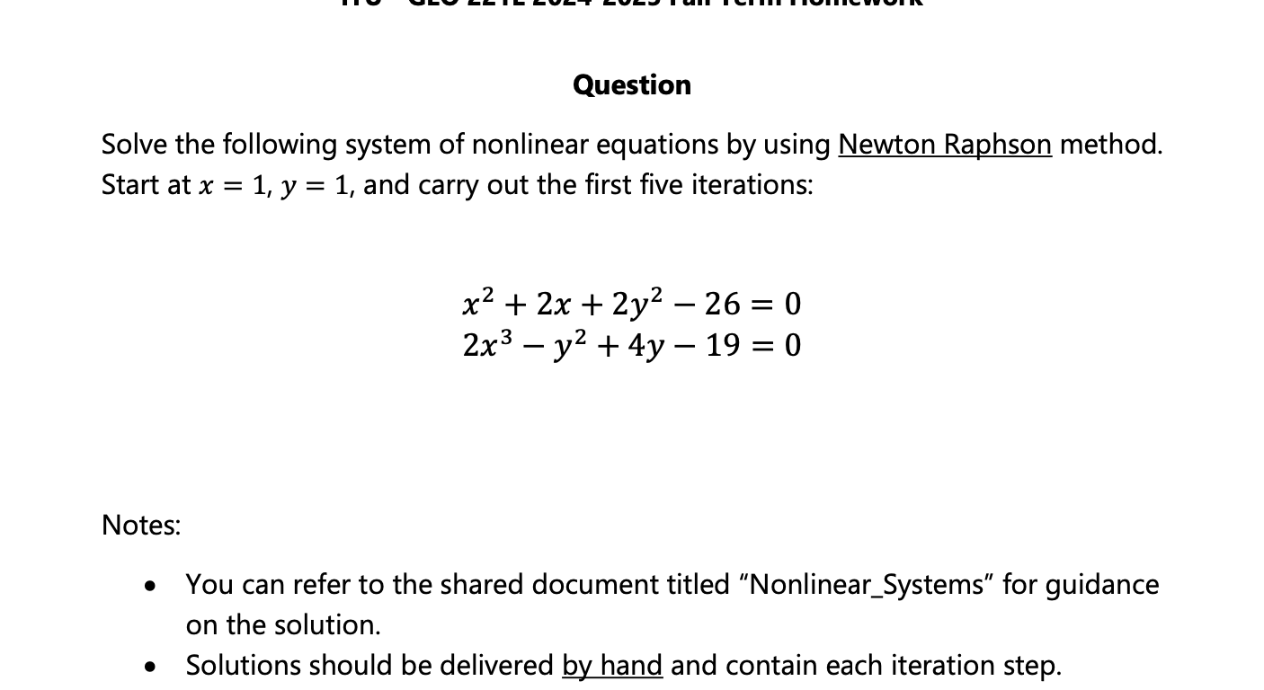 QuestionSolve the following system of ﻿nonlinear | Chegg.com