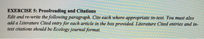 Solved EXERCISE 5: Proofreading and Citations Edit and | Chegg.com