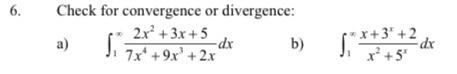Solved Check for convergence or divergence: a) | Chegg.com