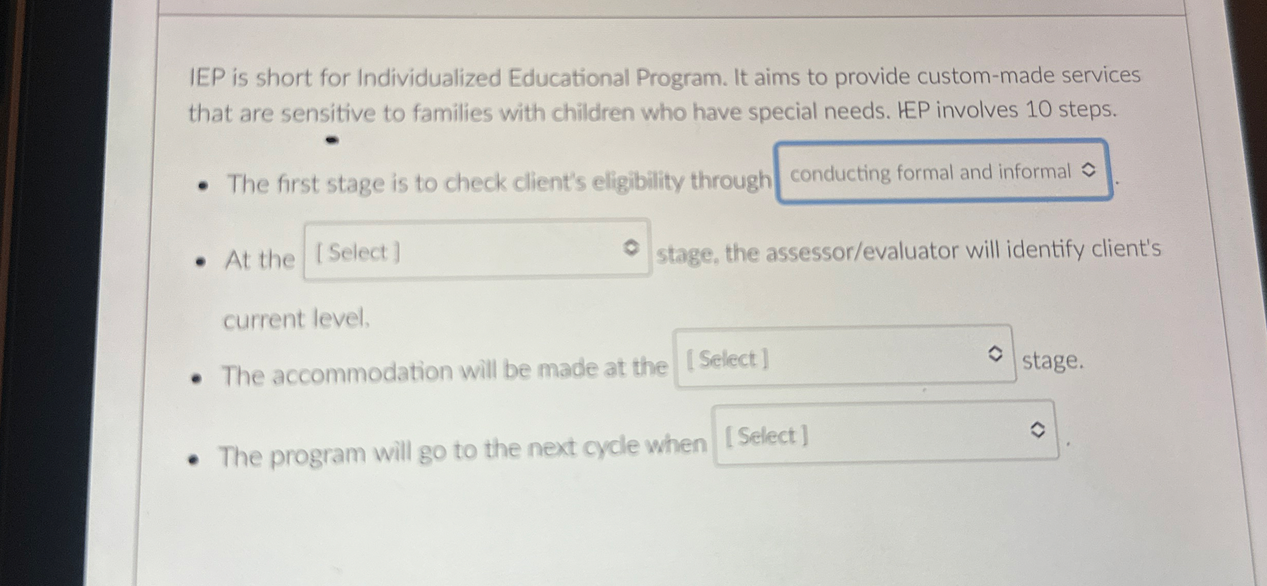 Solved IEP is short for Individualized Educational Program. | Chegg.com