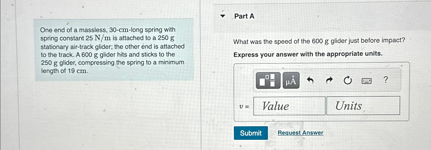 Solved Part AOne end of a massless, 30-cm-long spring with | Chegg.com