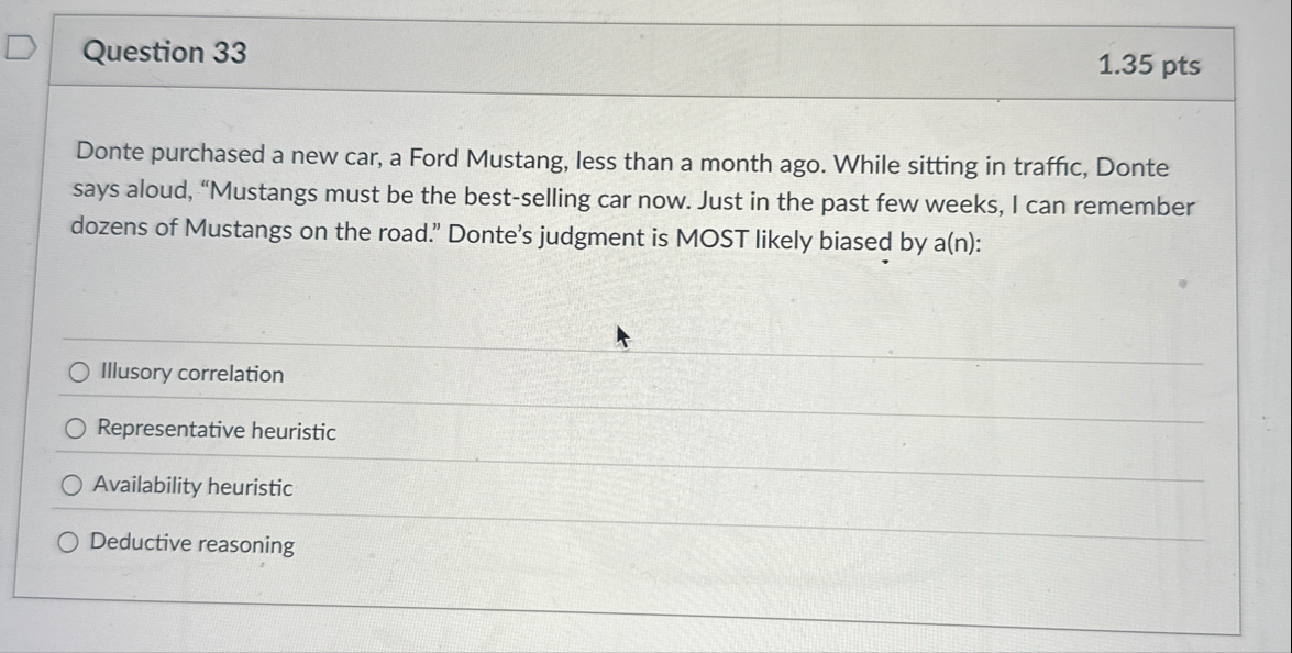 Solved Question 331.35 ﻿ptsDonte purchased a new car, a Ford | Chegg.com