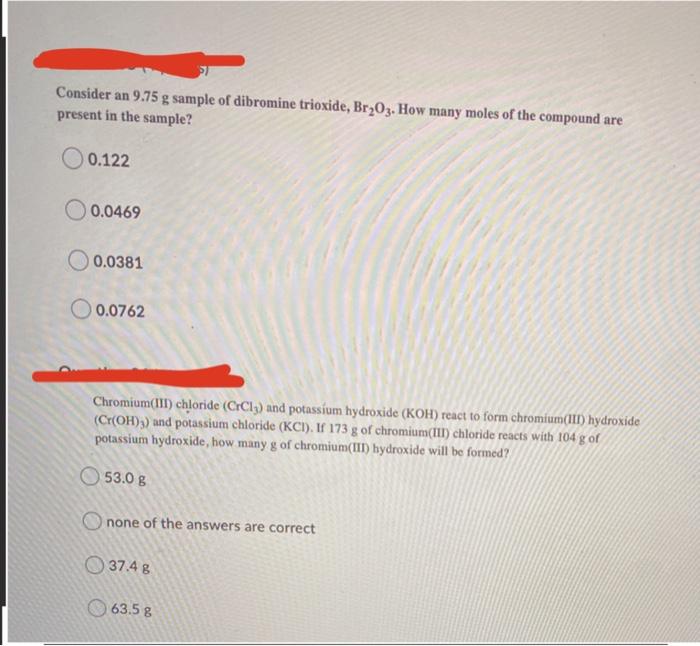 Solved Consider an 9.75 g sample of dibromine trioxide, | Chegg.com
