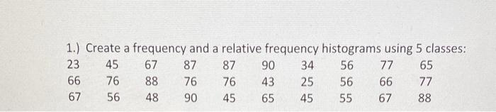 Solved Create a frequency and a relative frequency | Chegg.com