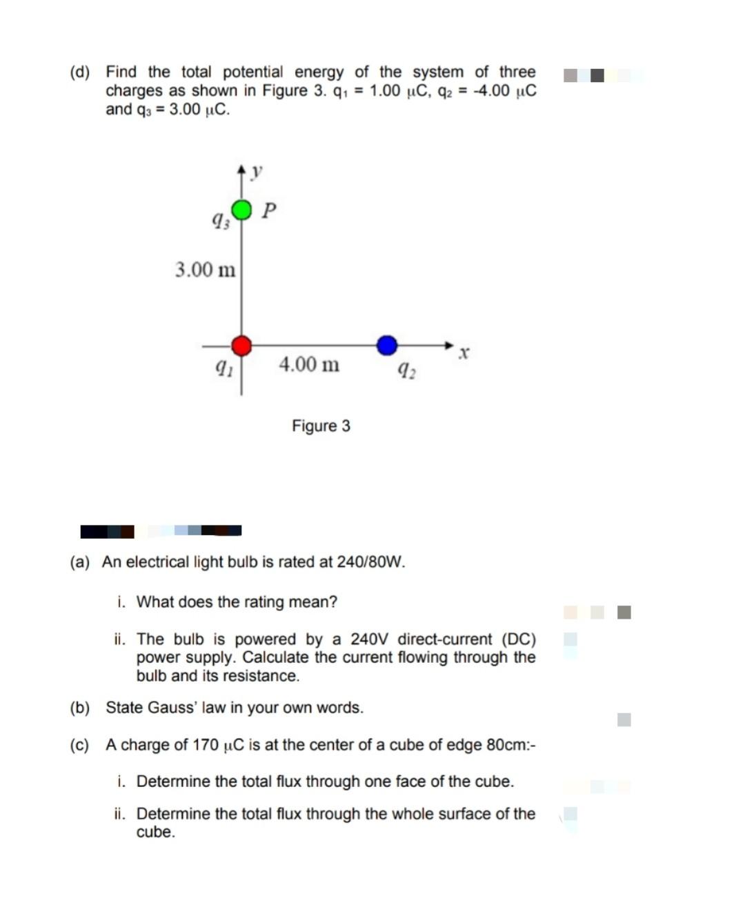 Solved (d) Find the total potential energy of the system of | Chegg.com