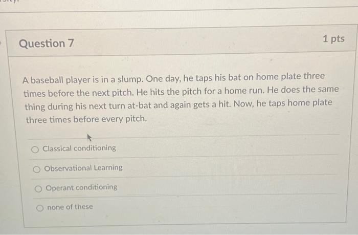 Solved A baseball player is in a slump. One day, he taps his | Chegg.com