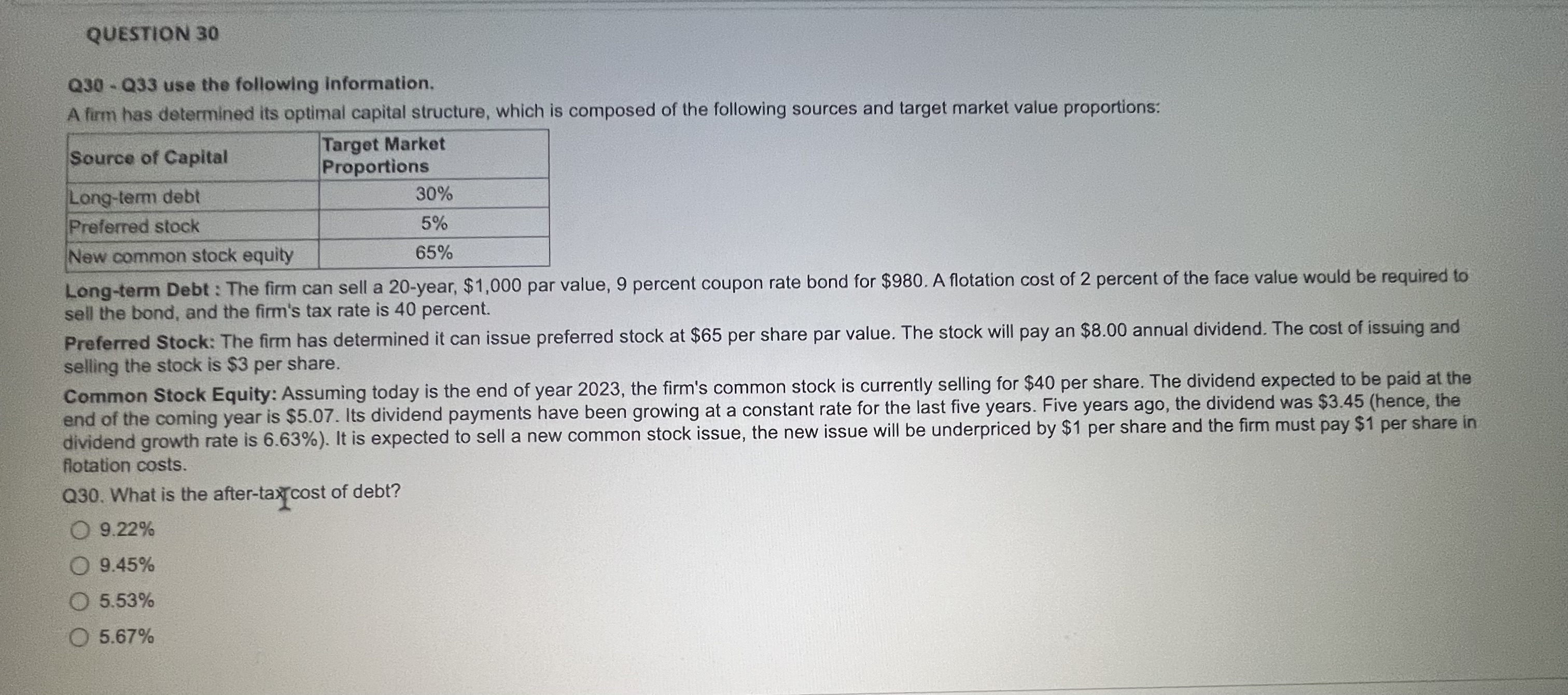 Solved QUESTION 30Q30 - ﻿Q33 ﻿use the following | Chegg.com