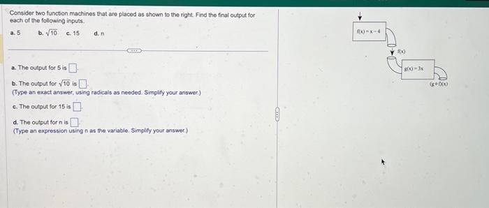 Solved Consider two function machines that are placed as | Chegg.com
