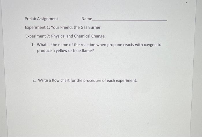 Solved Prelab Assignment Name Experiment 1: Your Friend, the | Chegg.com