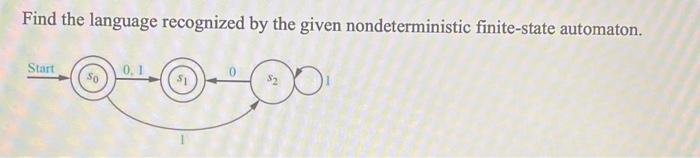 Solved Find the language recognized by the given | Chegg.com