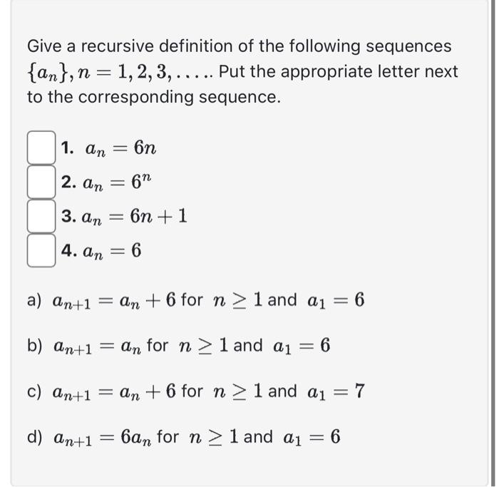 Solved Give a recursive definition of the following | Chegg.com