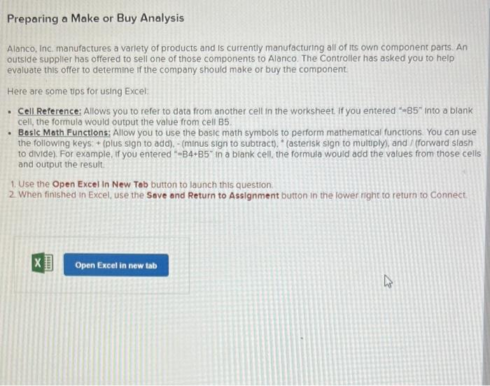 Solved Preparing a Make or Buy Analysis Alanco, Inc. | Chegg.com