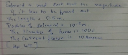 Solved find the magnitude of magnetic field of solenoid | Chegg.com