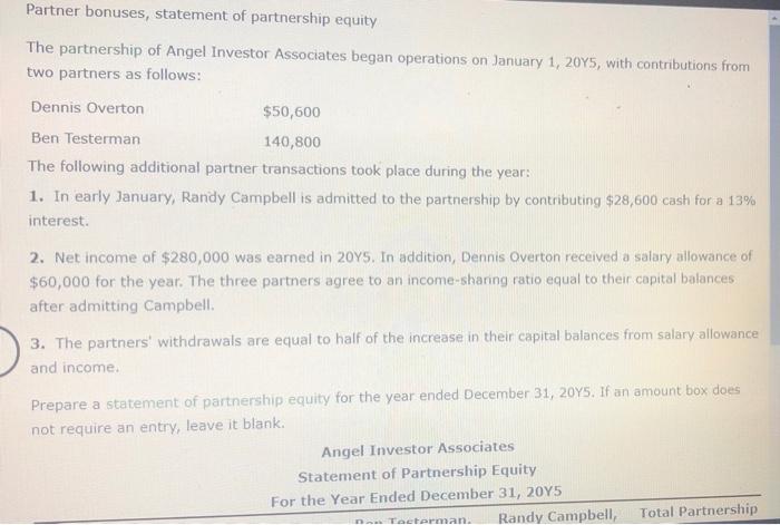 Solved Dennis Overton, Capital Ben Testerman, Capital Randy | Chegg.com