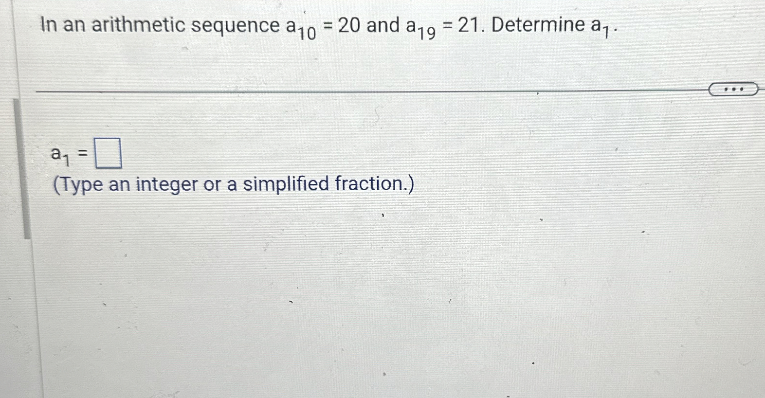 Solved In an arithmetic sequence a10=20 ﻿and a19=21. | Chegg.com