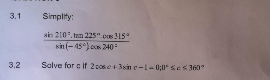 Solved 3.1 Simplify: | Chegg.com