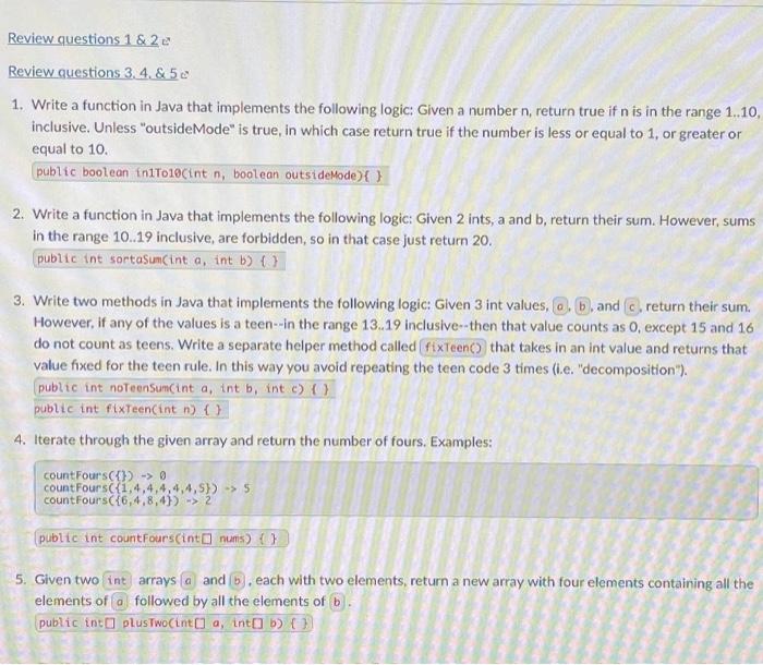 Solved Review questions 1 & 2 Review questions 3.4.& 5 1. | Chegg.com