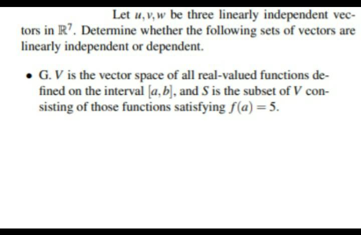 Solved Let u v w be three linearly independent vec- tors in | Chegg.com